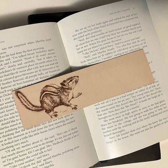 Chipmunk Bookmark - Leather by Raven King Crafts