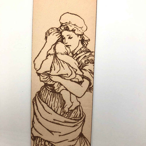 Mother and Child Leather Bookmark – Raven King Crafts