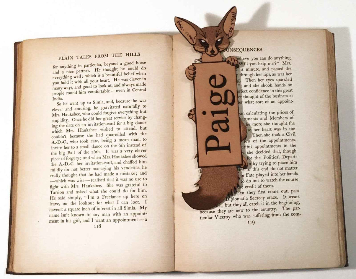 Personalized Fennec Fox Bookmark – Raven King Crafts