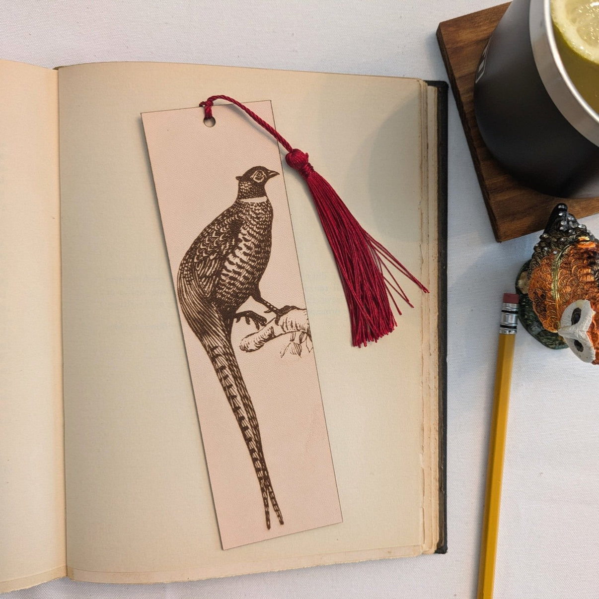 Pheasant Bird Bookmark - Leather – Raven King Crafts